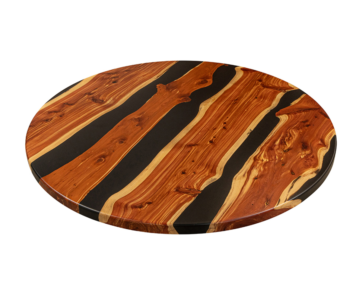 Black Round Cedar Slab - Kings Amish Furniture